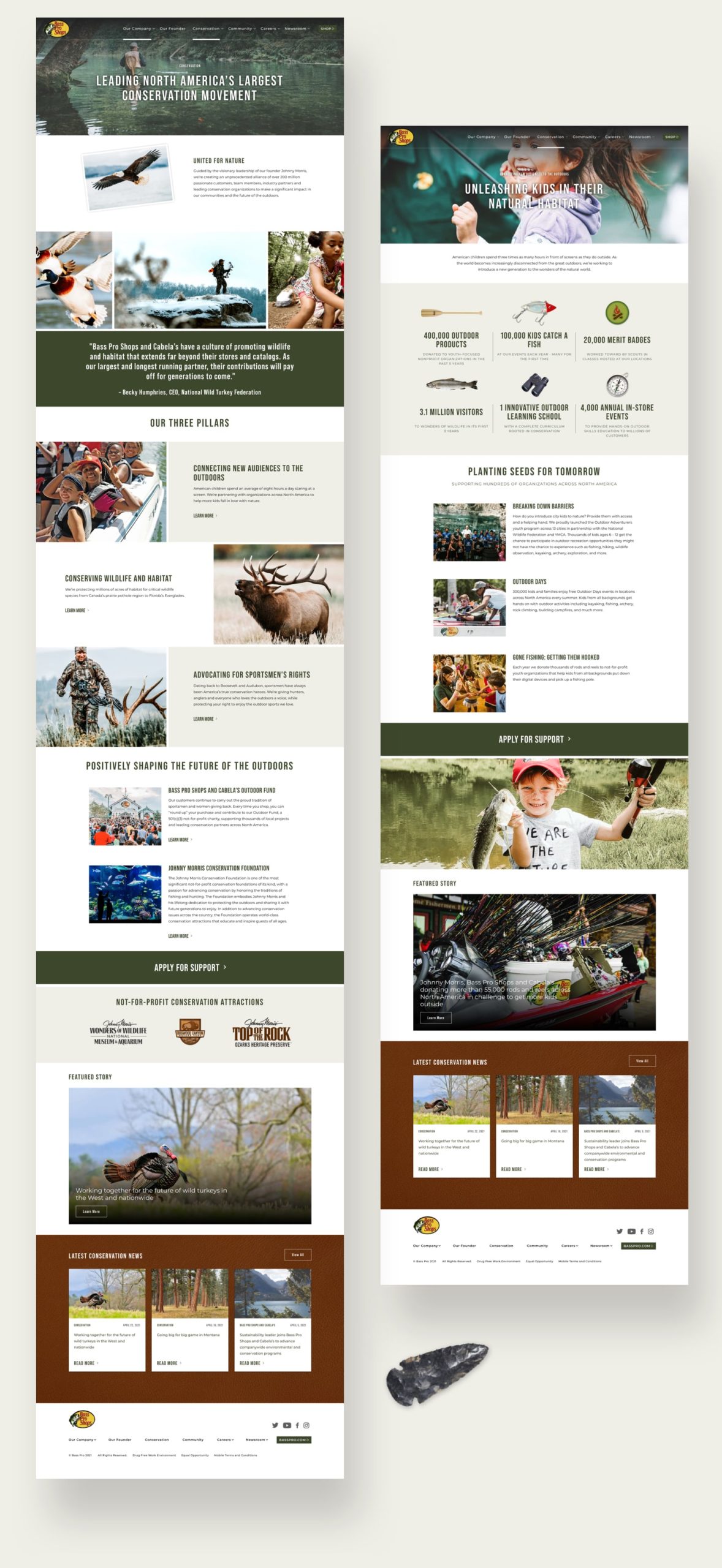 Bass Pro Shops | Website Design About Section | Atomicdust
